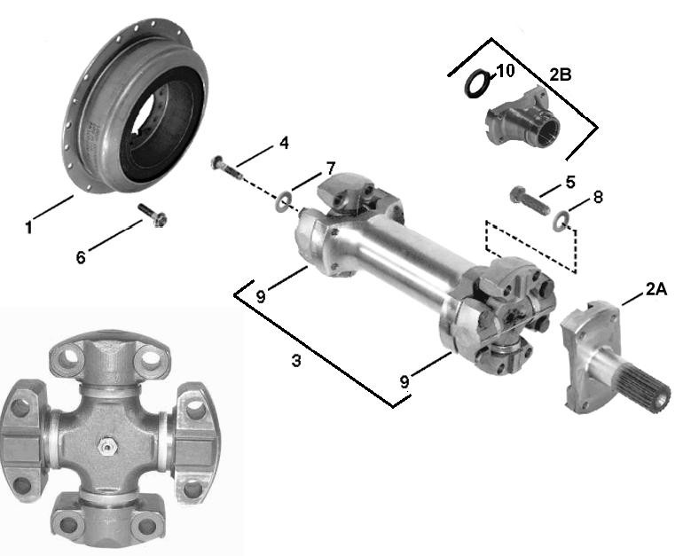 1016-ON26 Krzyżak wału napędowego John Deere ,RE52347,